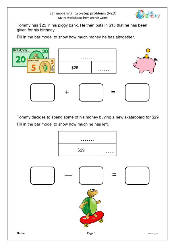 Bar Modelling Two Step Problems NZD By URBrainy