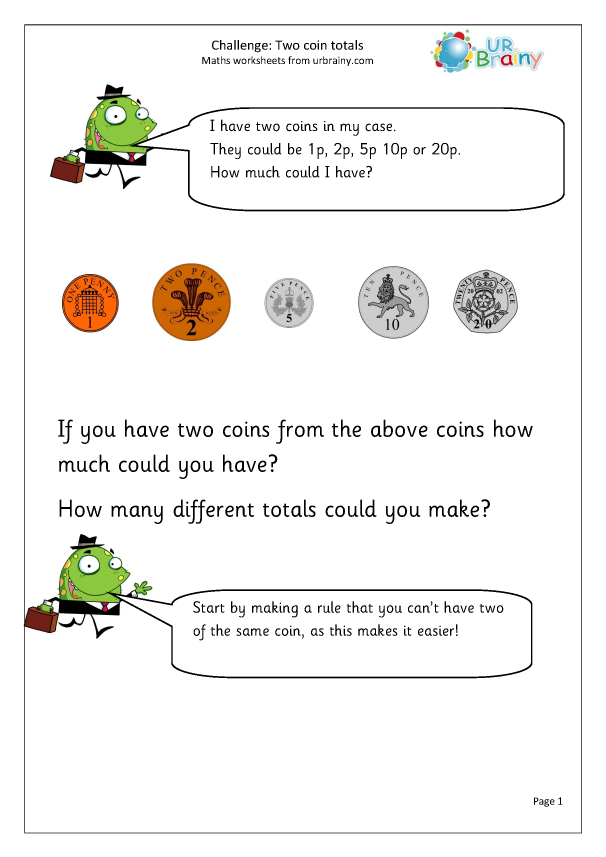 Two coin challenge - Reasoning/Problem Solving by URBrainy.com