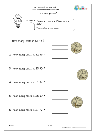 Shape and money challenge 2 (AUD) - Money worksheets using Australian ...