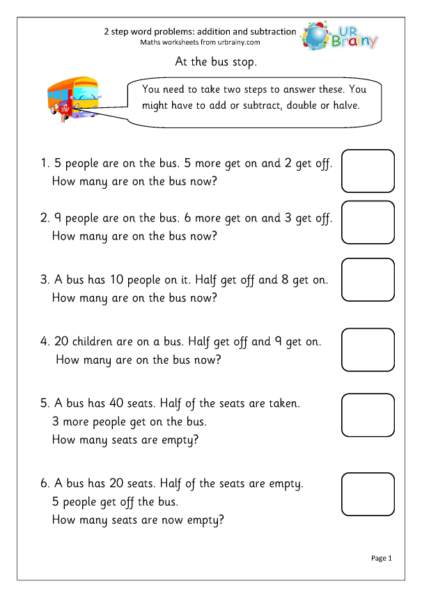 2 step Word Problems 1 Addition Year 2 aged 6 7 By URBrainy