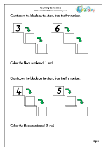 Counting On and Back Maths Worksheets for Early Reception (age 4-5)
