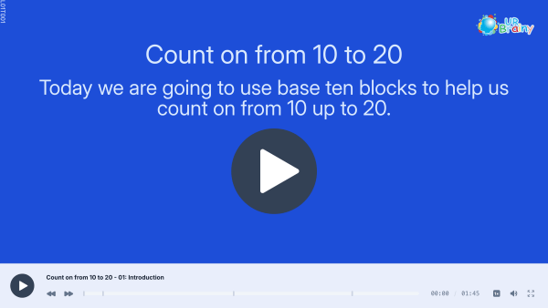 Count on from 10 to 20 - Counting by URBrainy.com