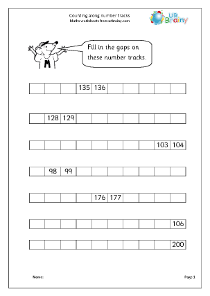 Counting along number tracks