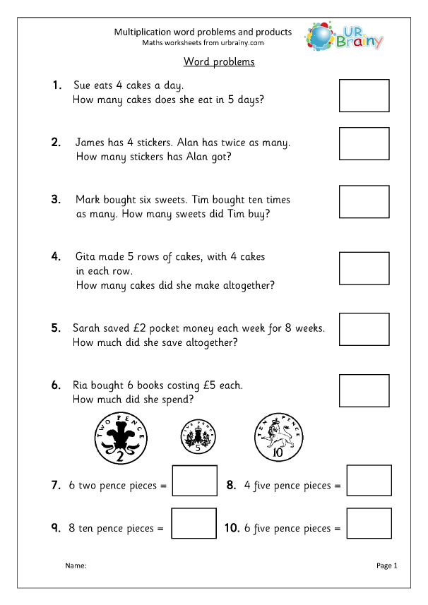 Multiplication Word Problems And Products Multiplication Maths 