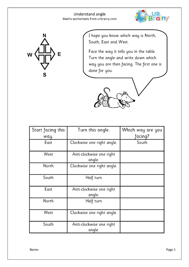 Understand angle - Geometry (Shape) by URBrainy.com
