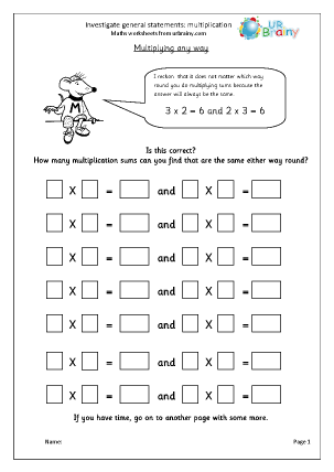 Investigate Statements Multiplication