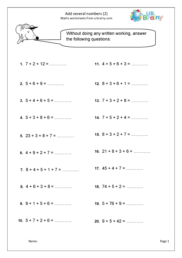Add Several Numbers 2 Addition By URBrainy add-several-numbers-2-addition-by-urbrainy