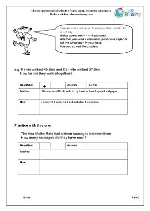 Choose Appropriate Methods Including Calculator