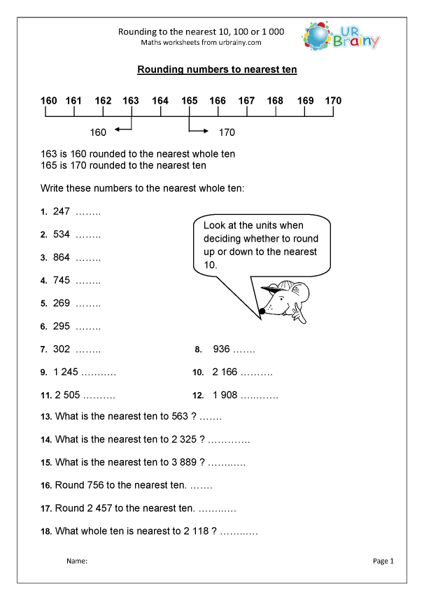 Rounding To The Nearest 10 100 Or 1000 Number And Place Value By