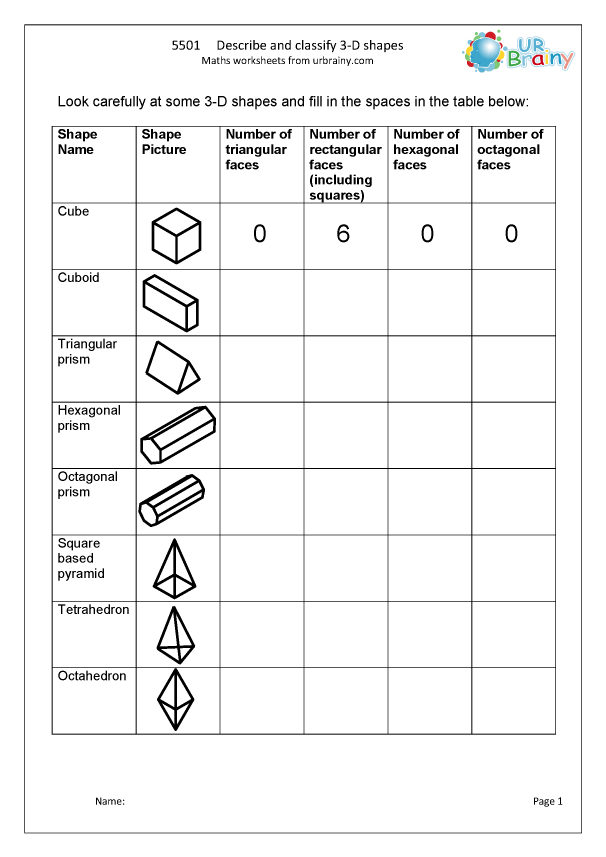 Third Grade Math Practice 3d Shape Properties 5gif 1000 3d Shape 
