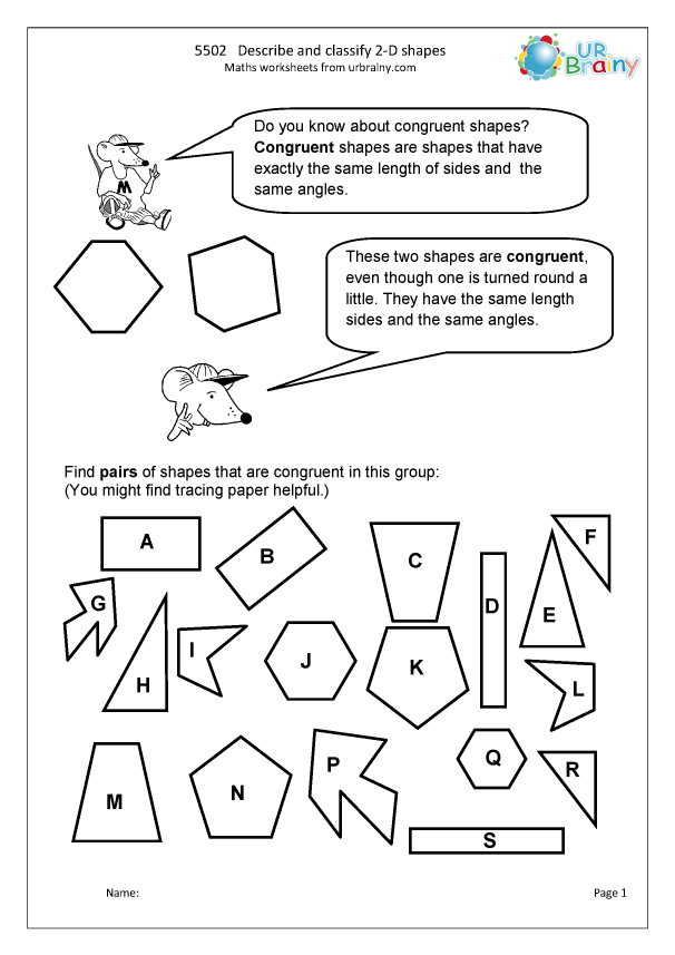 Describe And Classify 2D Shapes Geometry Shape For Year 5 age 9 10