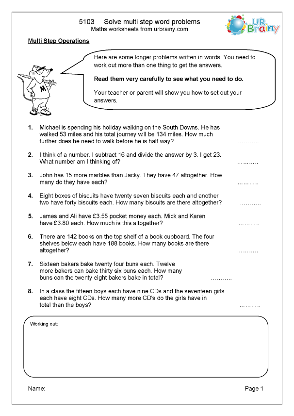 Solve Multi Step Word Problems Reasoning Problem Solving Maths 