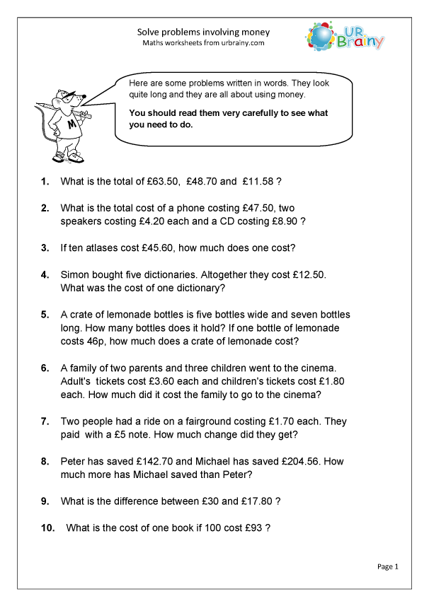 Solve Problems Involving Money Reasoning Problem Solving Maths 