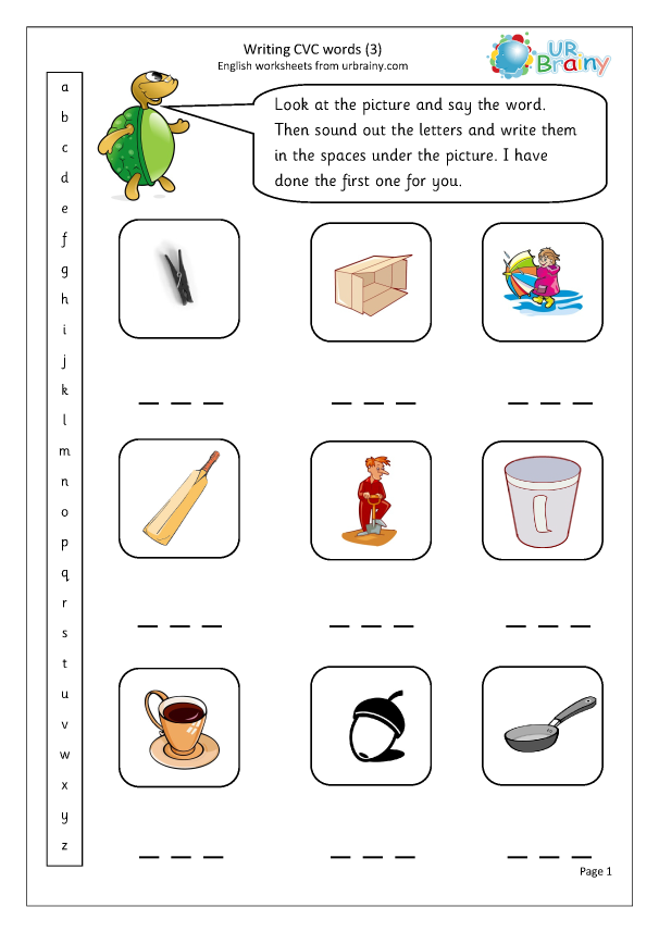 Writing Cvc Words Worksheets