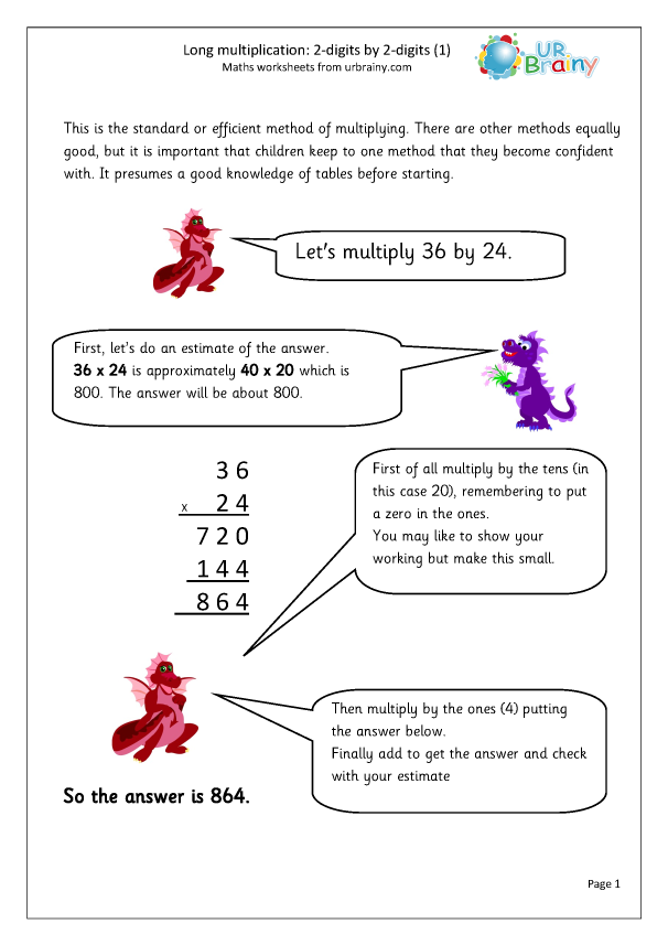 Long Multiplication 2 digits By 2 digits Multiplication By URBrainy