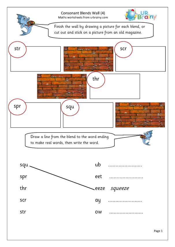 Consonant Wall (4) - Letters and Sounds by URBrainy.com