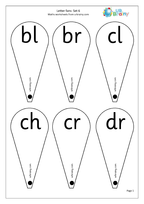 Letter Fans (Blends 1) - More Letter Fans English for Lower Primary ...
