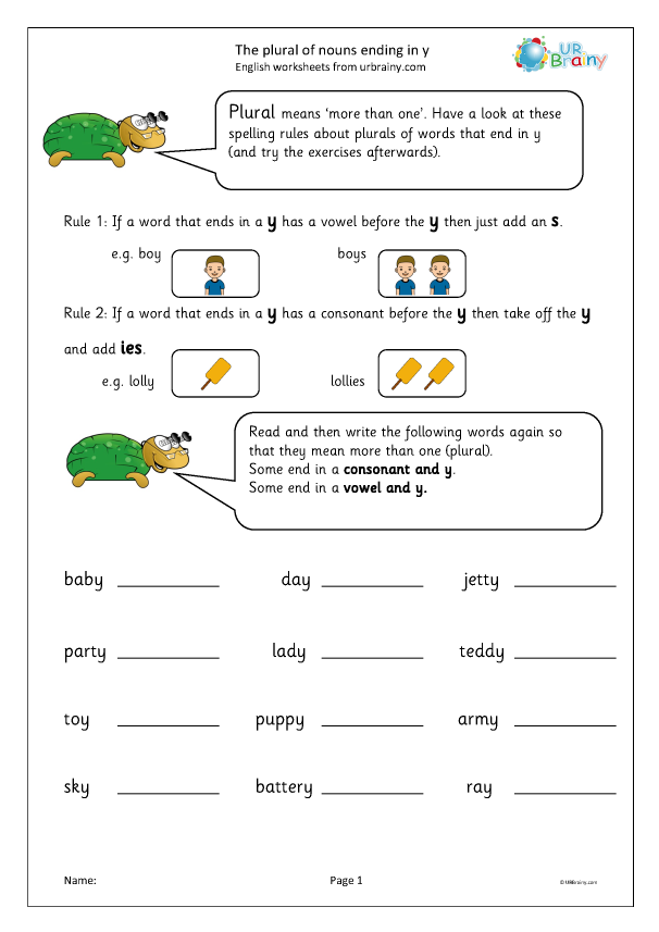 Nouns That End With Y