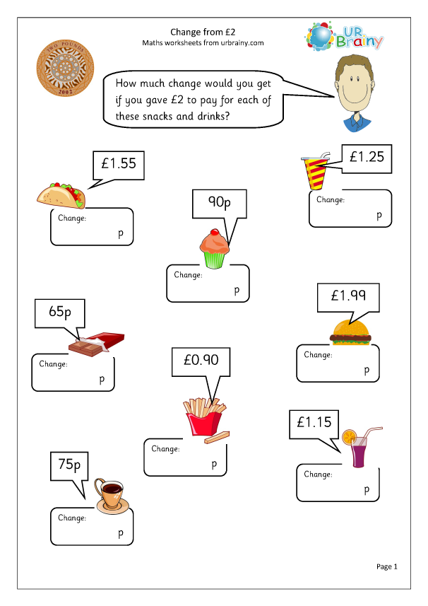 Change From 2 Pounds Money By URBrainy