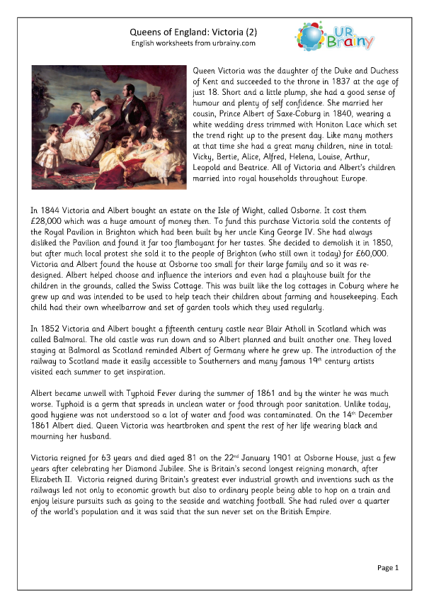 Queens of England: Victoria (2) - Famous People English for ...