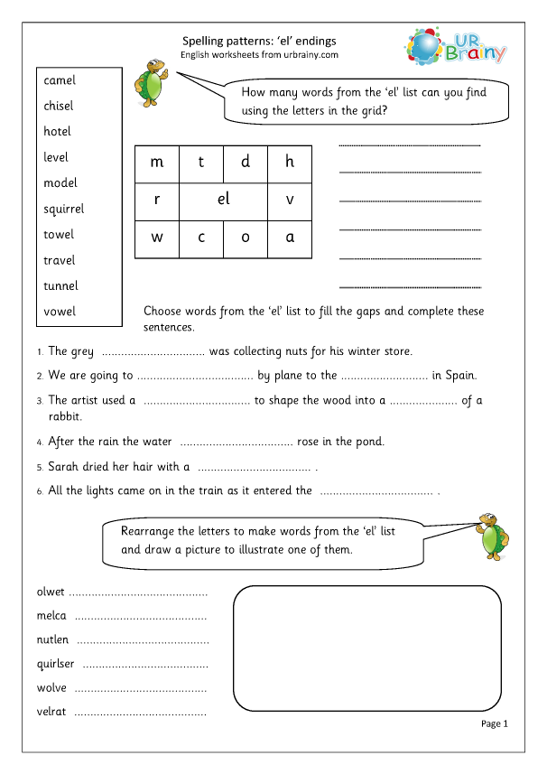 El Word Endings Spelling Based On Patterns Of Word Endings By