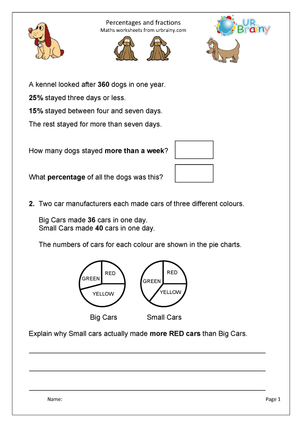 Percentages And Fractions Reasoning Fractions And Maths Worksheets 
