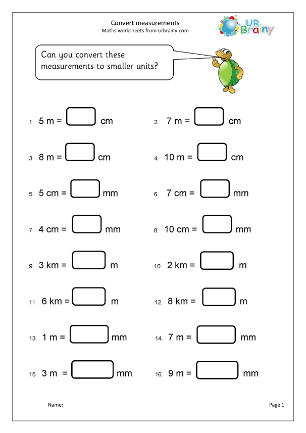 Convert Measures To Smaller Units Measuring And Time Worksheets For Year 4 age 8 9 By