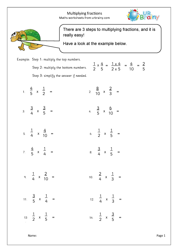 Multiplying Mixed Numbers Worksheet