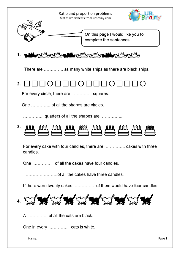 Ratio and proportion problems - Ratio and Proportion by URBrainy.com