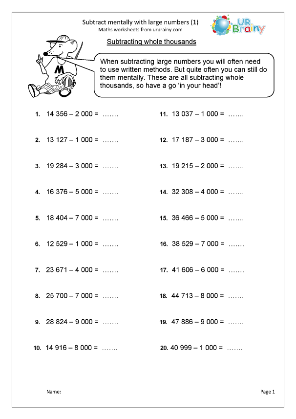 Math Worksheets Printable Column Addition Big Numbers 6gif 10001294