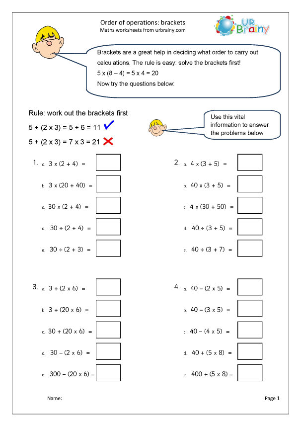 Order Of Operations Brackets Number And Place Value For Year 6 age