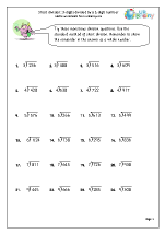 Division Maths Worksheets for Year 5 (age 9-10)