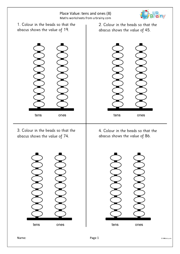 Count Tens And Ones Worksheets