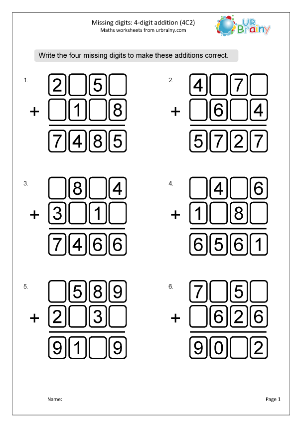 Addition With Carrying 10 Worksheets 99worksheets Estimating 4 Digit 