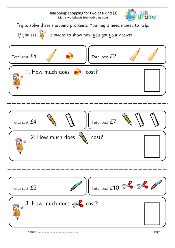 Reasoning: shopping two of a kind (3) - Reasoning/Problem Solving Maths ...