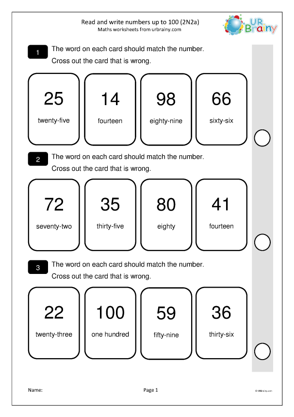 Read And Write Numbers To 100 2N2a KS1 Maths SAT Practice Reasoning 