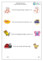 Later Reception Maths Worksheets (age 4-5)