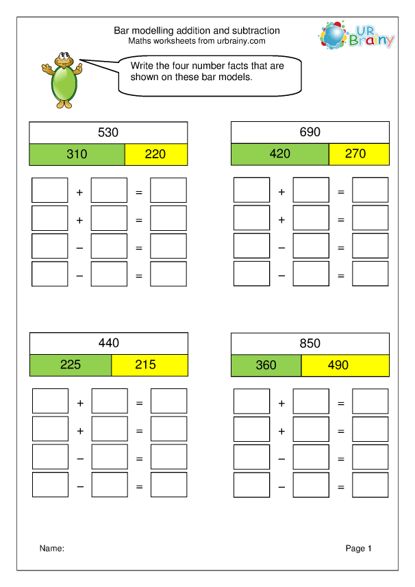 Bar Model Addition And Subtraction Facts Reasoning Problem Solving