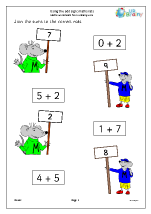 Addition Maths Worksheets for Later Reception (age 4-5)
