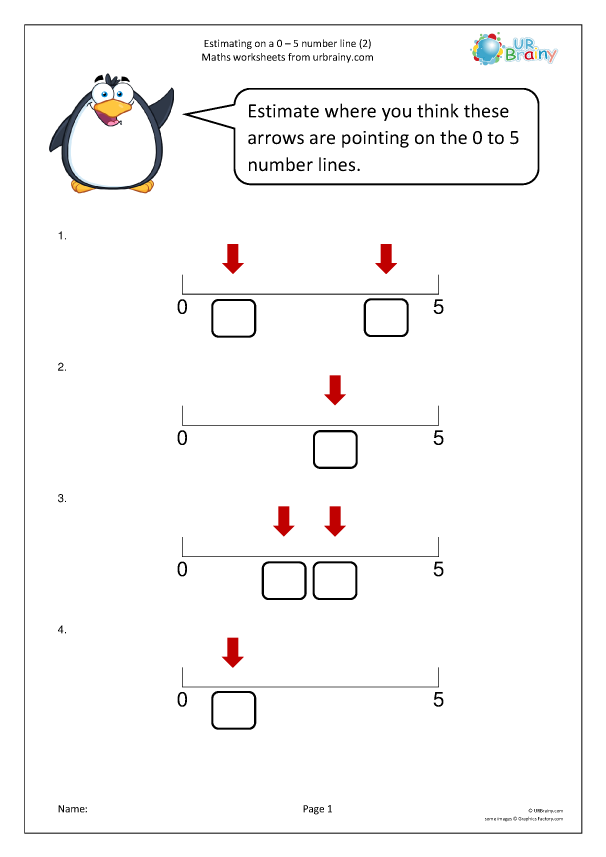 Estimating On A 0 5 Number Line 2 Number Tracks And Lines Maths 