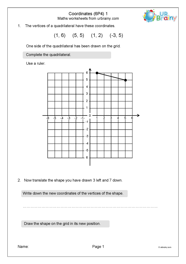 Coordinates 6P4 Reasoning Geometry Maths Worksheets For KS2 Maths 