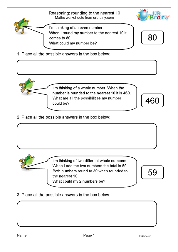 Reasoning About Rounding 1 Number And Place Value By URBrainy