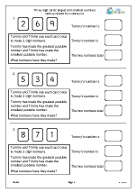 Reasoning/Problem Solving Maths Worksheets for Year 3 (age 7-8)