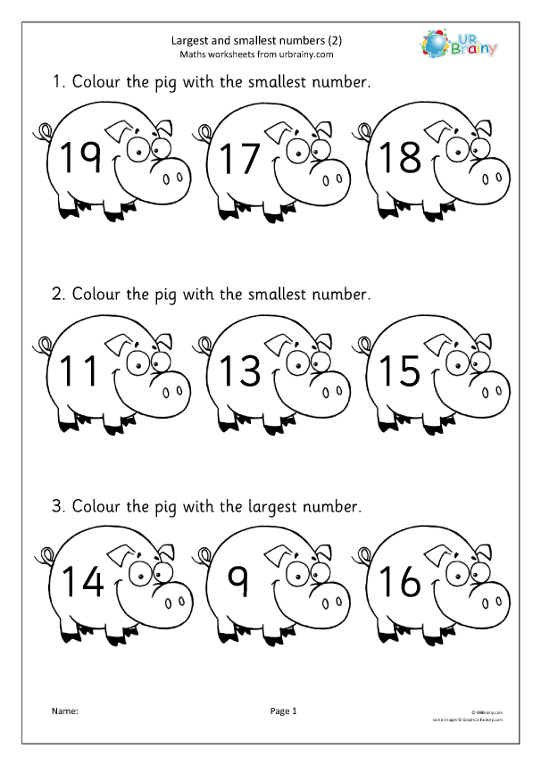 Largest And Smallest Numbers 2 Ordering Numbers By URBrainy