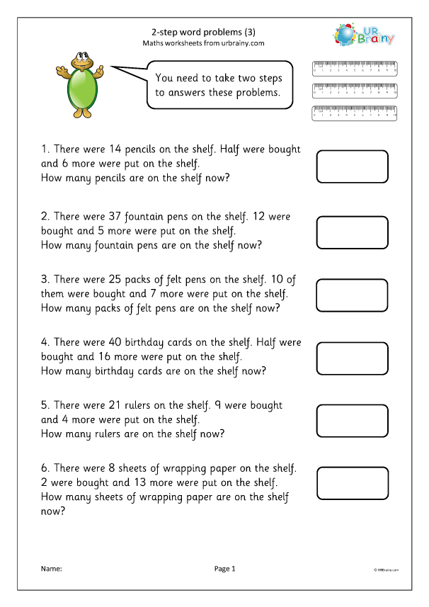 2 step Word Problems 3 Addition Year 2 aged 6 7 By URBrainy
