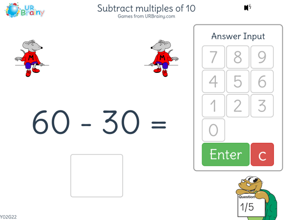 Subtract Multiples Of 10 Subtraction Maths Games For Year 2 age 6 7 