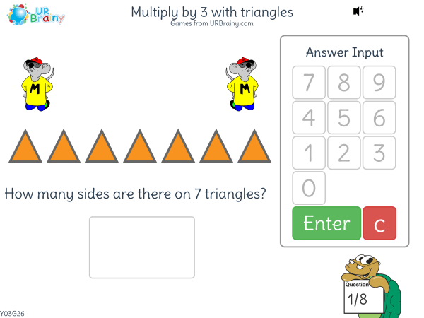Multiply By 3 With Triangles Multiplication Maths Games For Year 3 