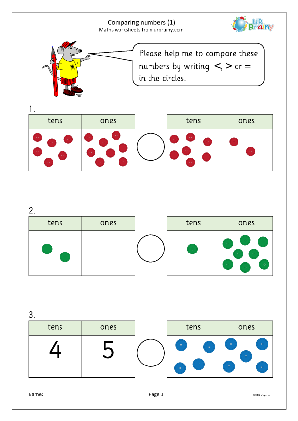 Comparing Numbers 1 Ordering Numbers By URBrainy