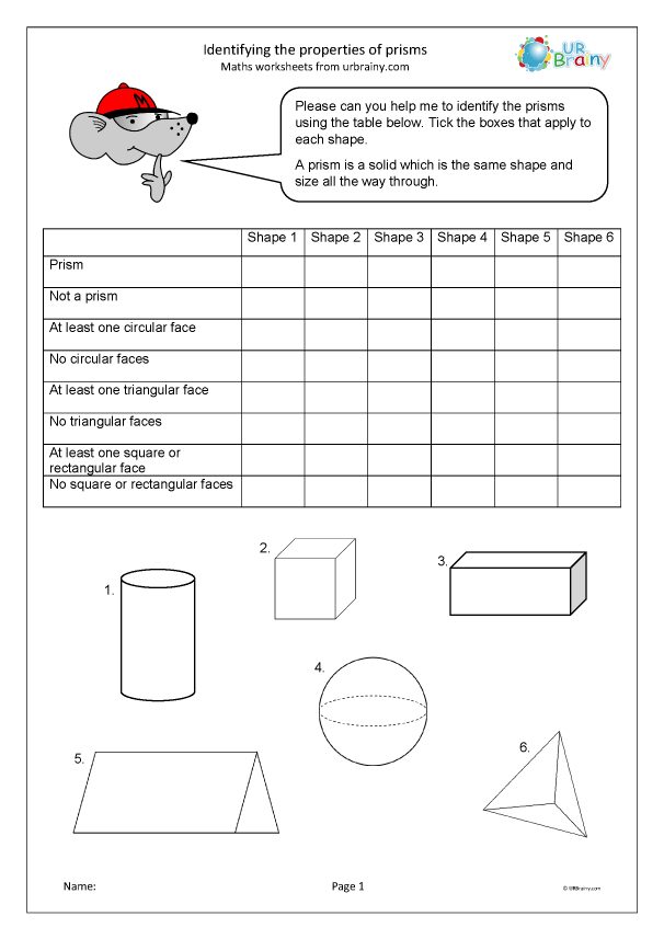 Identifying Prisms Geometry Shape By URBrainy