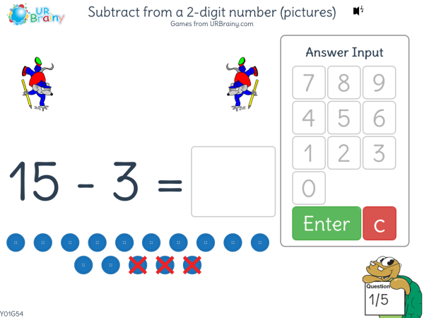 Subtract From A 2 digit Number images Subtraction Maths Games For 